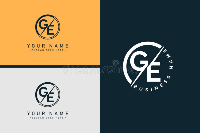 Creative Monogram for Initial Letter GE Logo - Minimal Vector Logo ...