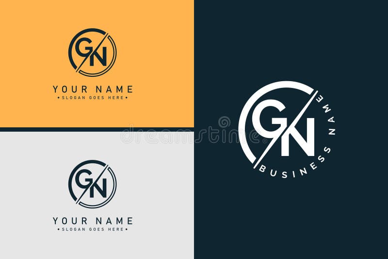 Creative Monogram for Initial Letter GN Logo - Minimal Vector Logo ...