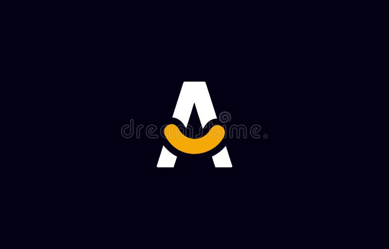 Creative Monogram a Letter Smile Logo Design Vector Template with Icon ...