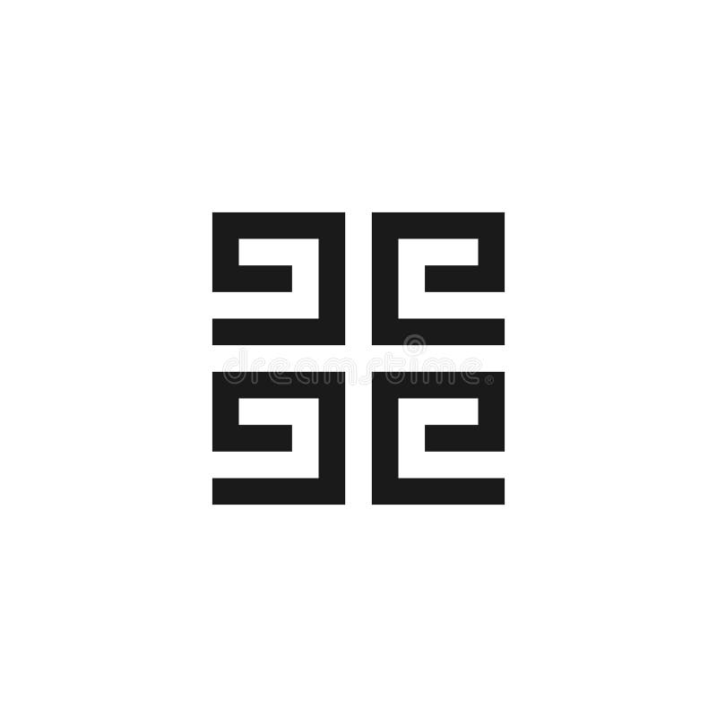 E Letter Initial Square Ornament Logo Design Inspiration Stock ...