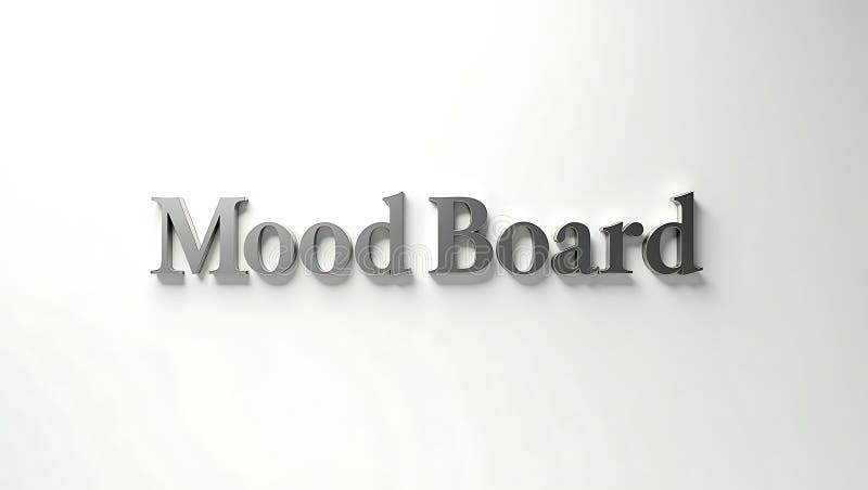 Creative Mood Board Display with Lettering on Blank Backdrop Stock ...