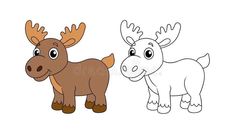 Creative Moose Coloring Template Stock Vector - Illustration of nature ...