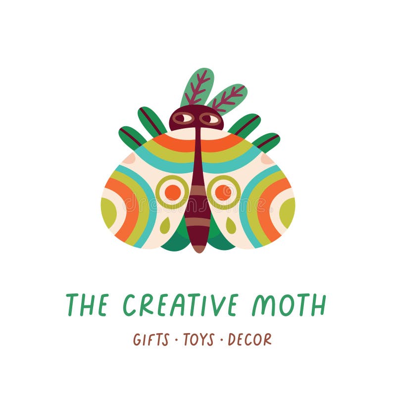 The Creative Moth Logo Illustration Stock Vector - Illustration of ...