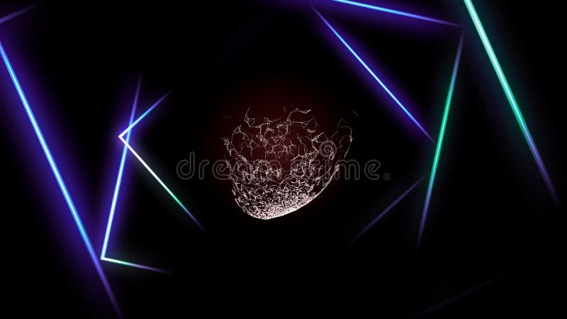 Abstract Animation of Neon, Glowing Light Lasers and Waves Bouncing ...