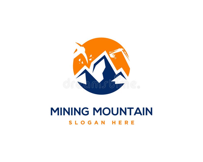 Creative Mountain Mining Excavator Vector Logo. Stock Vector ...