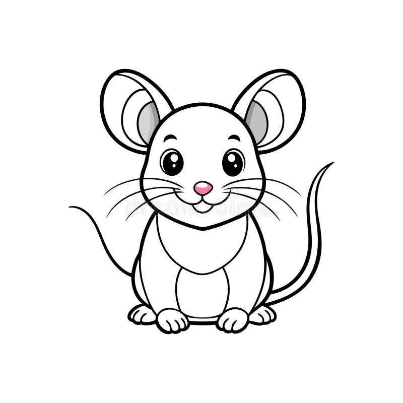 Creative Mouse Coloring Template Stock Illustration - Illustration of ...