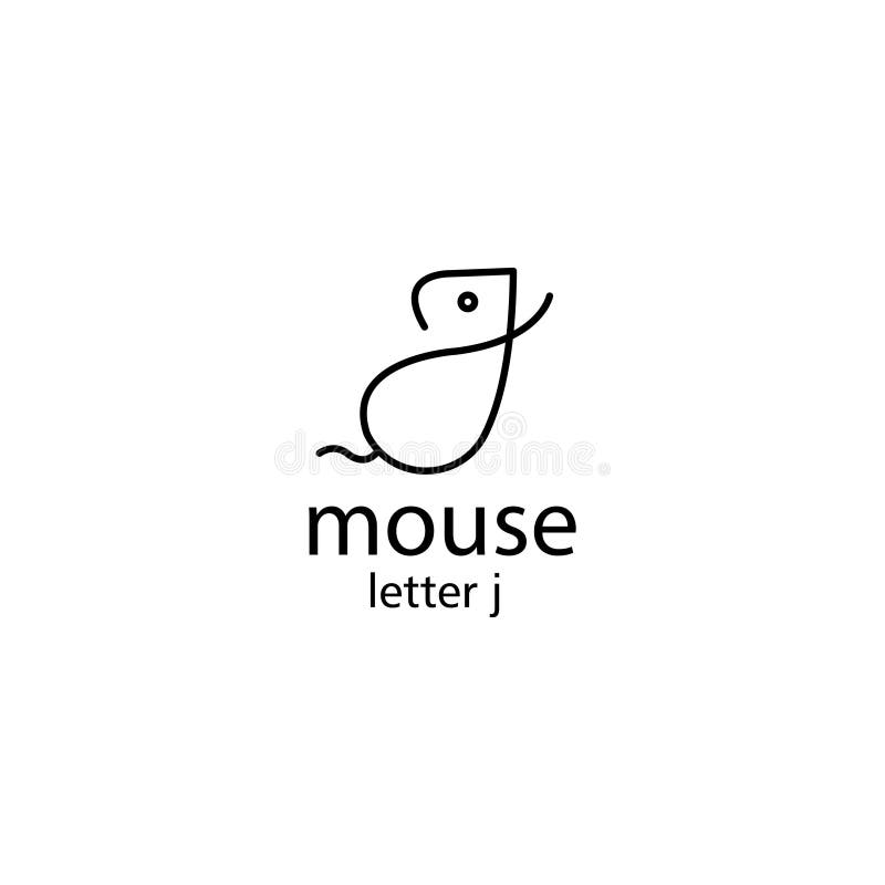 Creative Mouse Logo Initials Simple Line Illustration Vector Design ...