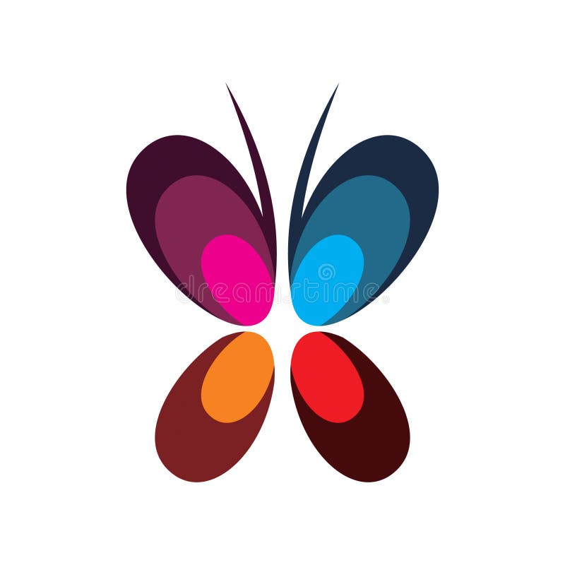 Creative Color Butterfly Shape Logo Design Stock Illustration ...
