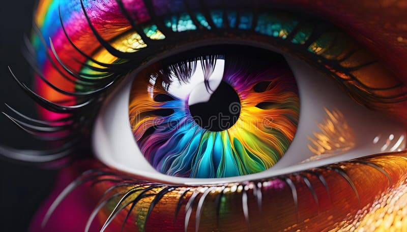 Creative Multi-colored Eye of the Human Eyeball, Showing Creativity and ...