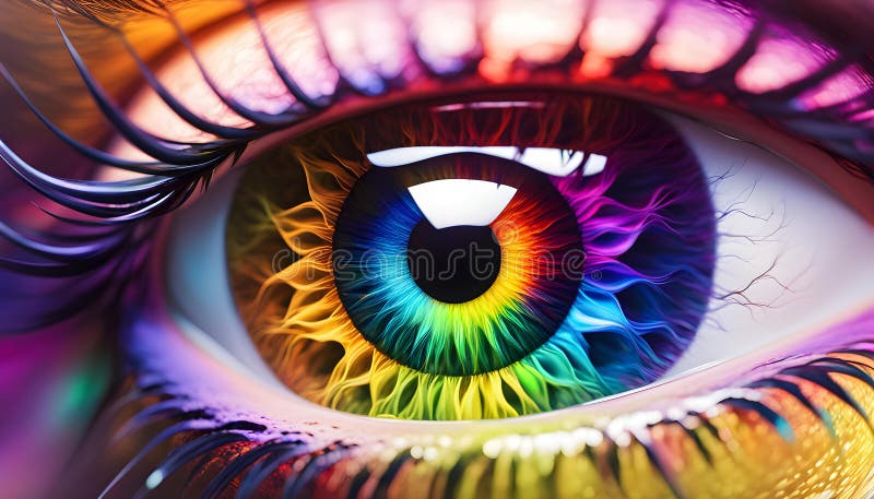 Creative Multi-colored Eye of the Human Eyeball, Showing Creativity and ...