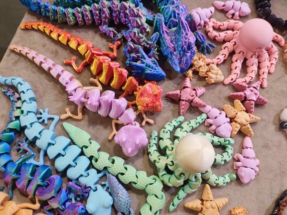 Creative Multi-colored Models Printed on 3D Printer from Molten Plastic ...