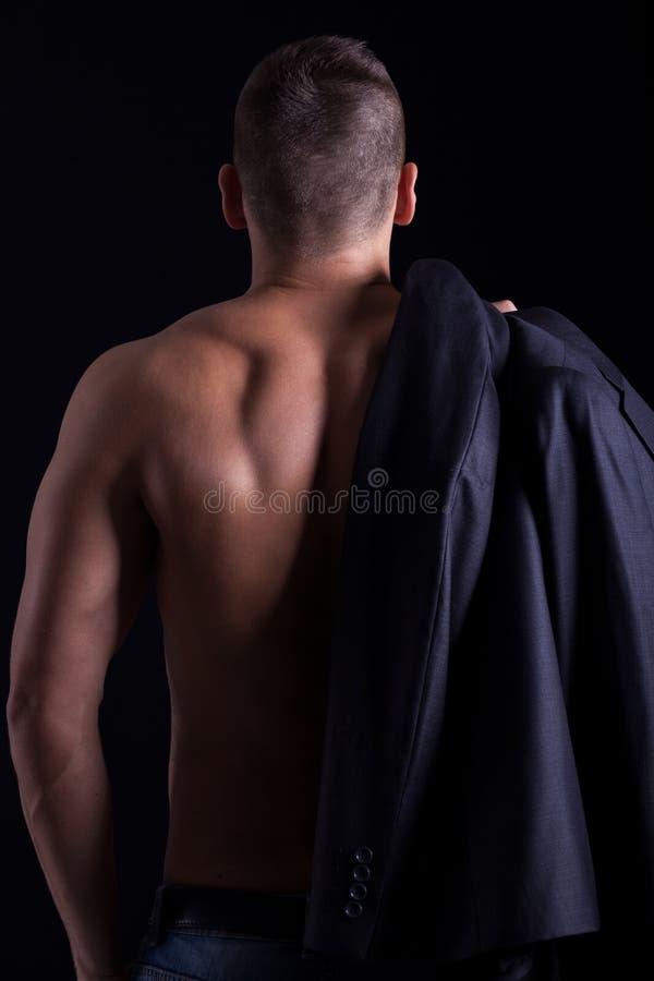 Creative Muscled Male Model Showing His Back Stock Photo - Image of ...