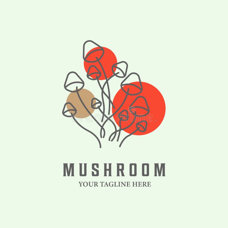 Mushroom Line Art Minimalist Logo Icon Design Stock Vector ...