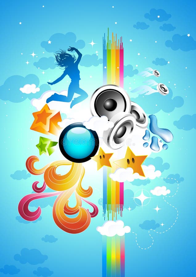 Creative Music Engine stock illustration. Illustration of female - 6719657