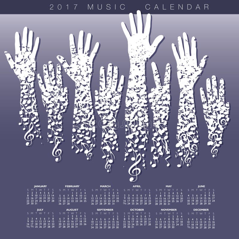 A Creative 2017 Musical Calendar Stock Vector - Illustration of cartoon ...