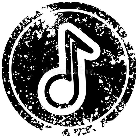 A Creative Musical Note Distressed Icon Stock Vector - Illustration of ...