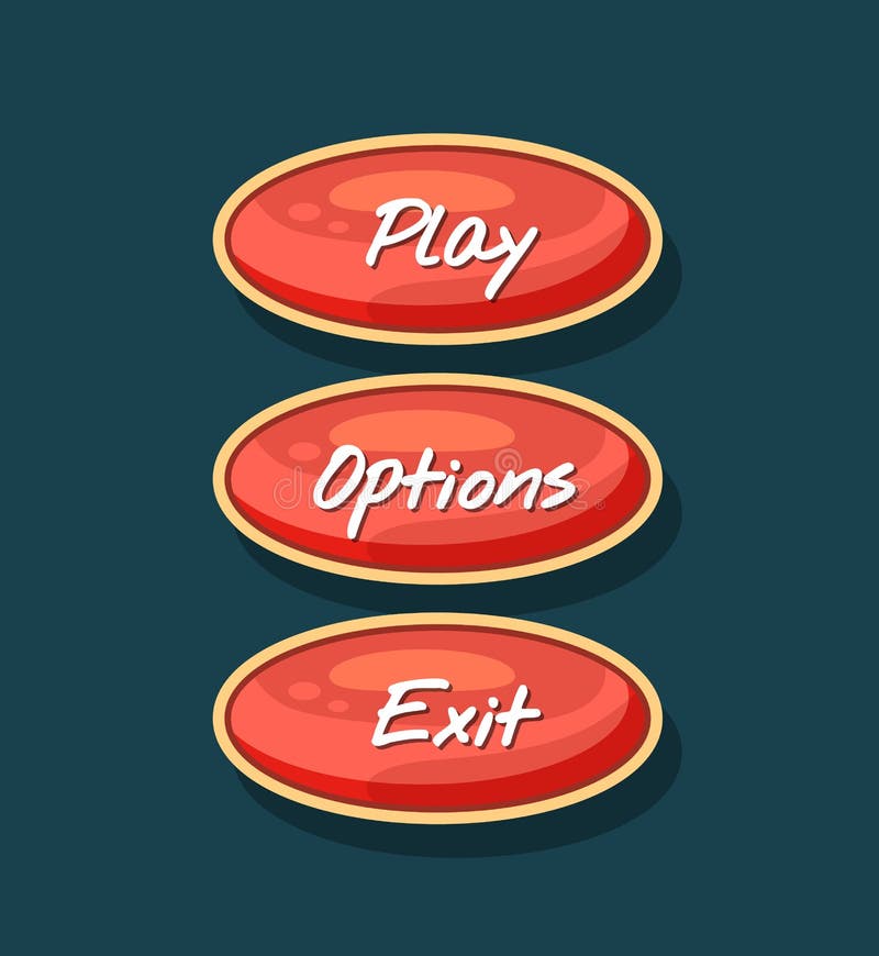 Cartoon Board For Computer Game Menu Interface Stock Vector