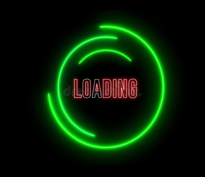 Creative Neon Loading Circles. Colorful Abstract Light, Bar of Loading ...