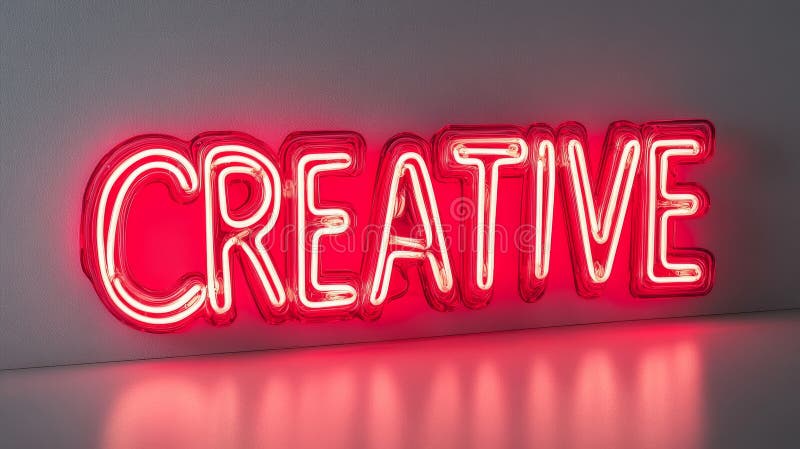 Creative Neon Sign Glowing in a Stylish and Modern Setting. Stock Photo ...