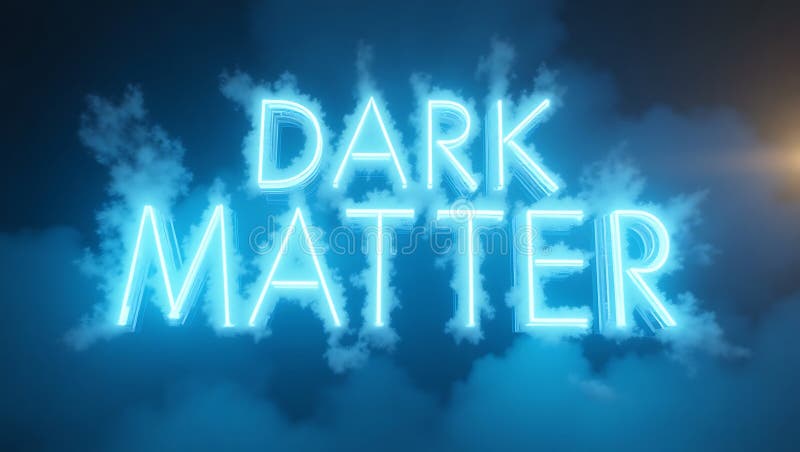 Creative Neon Typography of Dark Matter Illuminated Against a Starry Background Stock ...