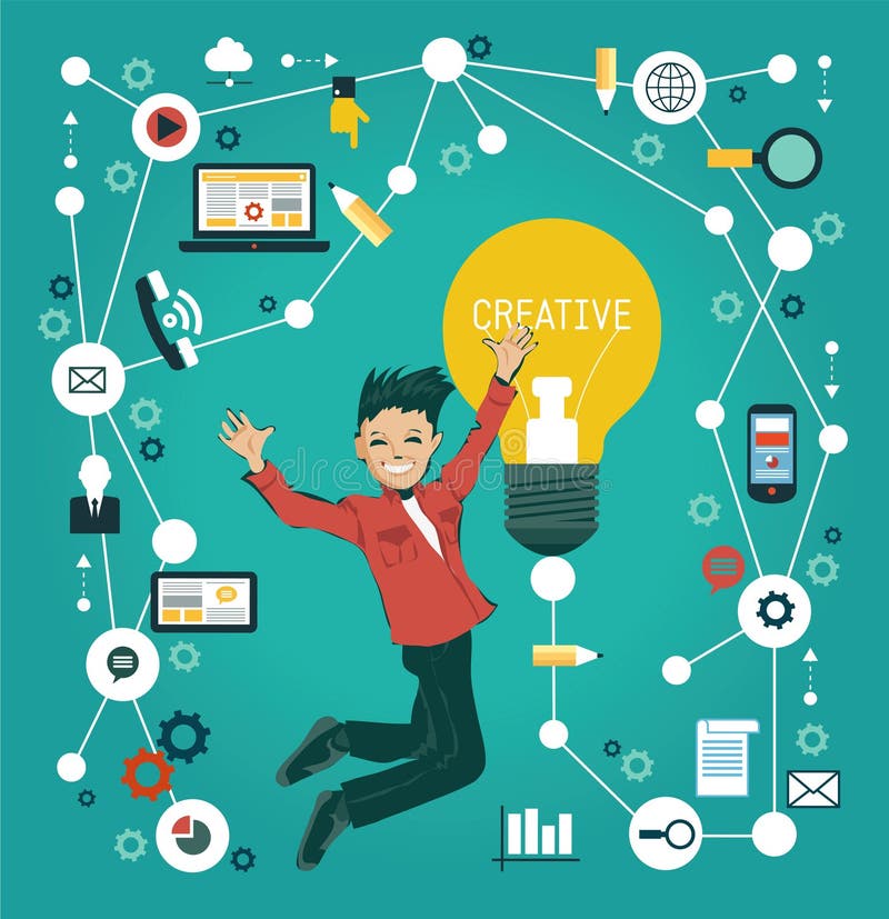 Creative Network Infographics Stock Illustration - Illustration of ...