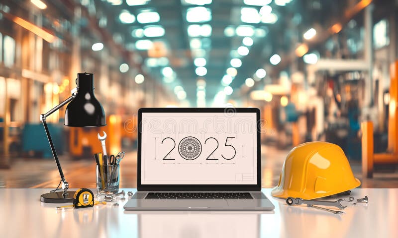 Creative 2025 New Year Design Template on Engineering, Construction ...