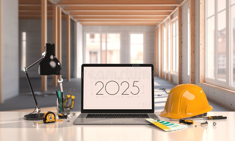 Creative 2025 New Year Design Template on Engineering, Construction ...