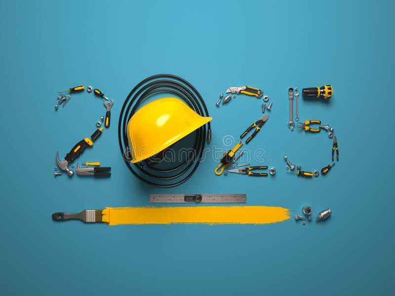 Creative 2025 New Year Design Template on Engineering, Construction ...