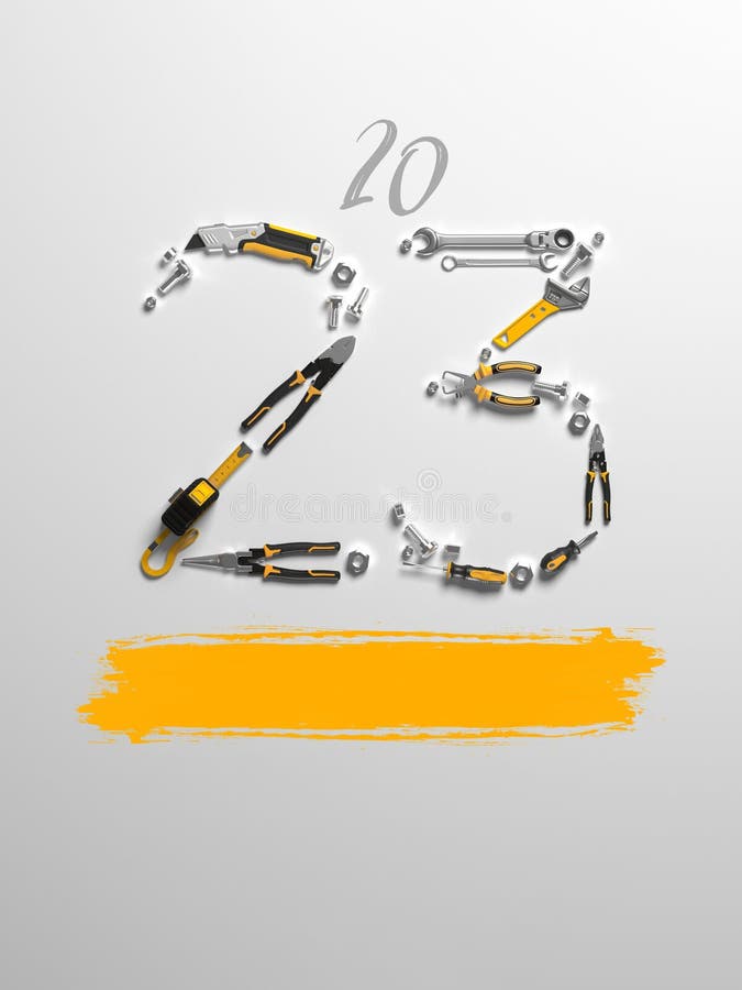 Creative 2023 New Year Design Template on Engineering, Construction ...