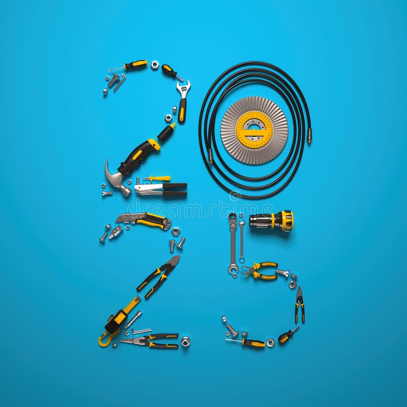 Creative 2025 New Year Design Template on Engineering, Construction ...