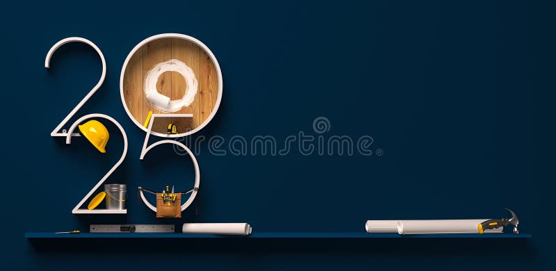 Creative 2025 New Year Design Template on Engineering, Construction and ...