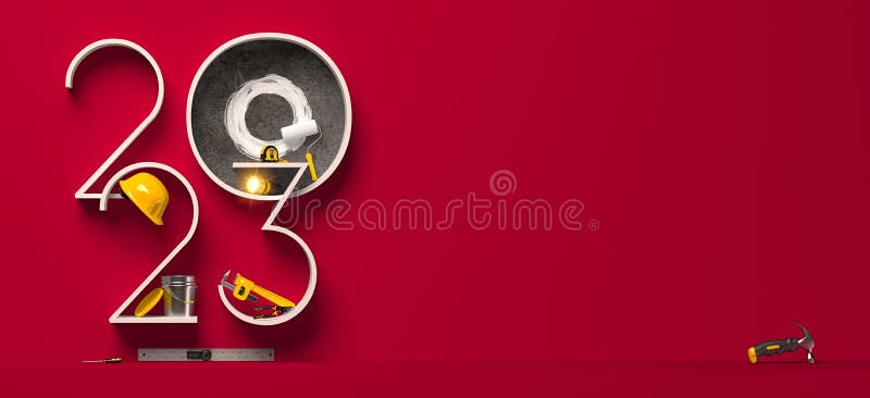 Creative 2023 New Year Design Template on Engineering, Construction and ...