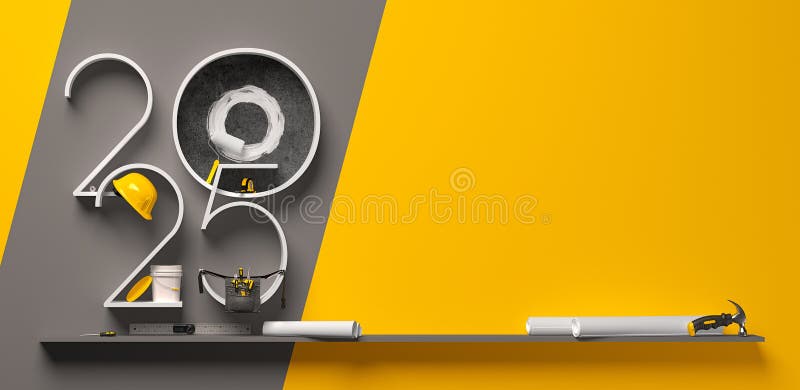 Creative 2025 New Year Design Template on Engineering, Construction and ...