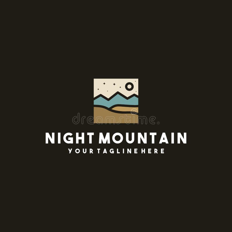 Creative Night Mountain Logo Design Stock Illustration - Illustration ...