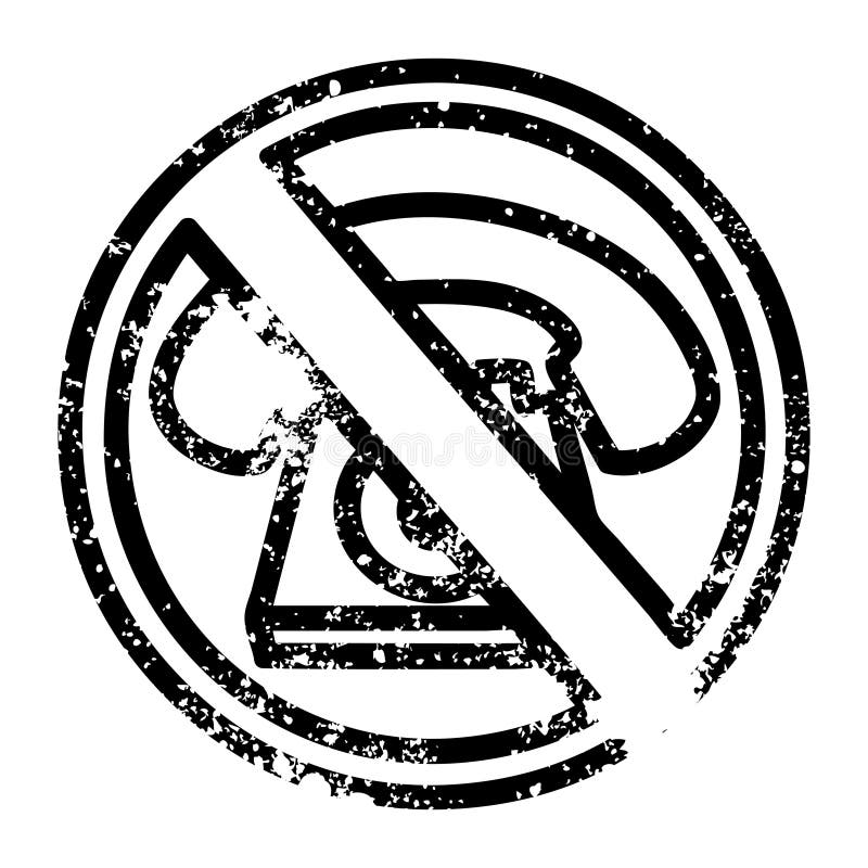 A Creative No Cold Calling Distressed Icon Stock Vector - Illustration ...
