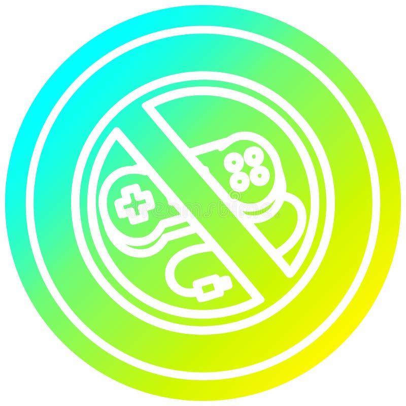 A Creative No Gaming Circular in Cold Gradient Spectrum Stock Vector ...