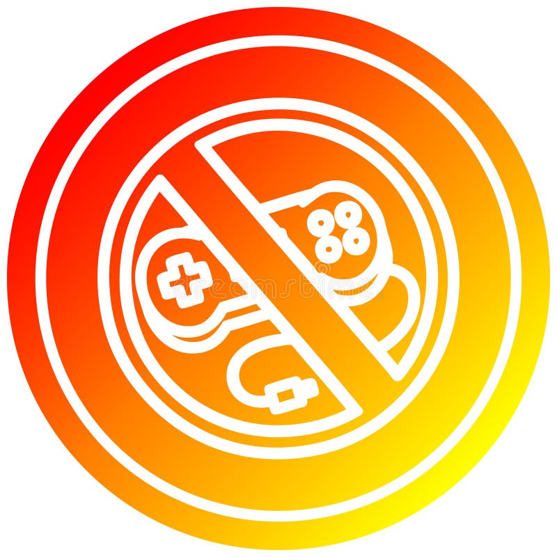 A Creative No Gaming Circular in Hot Gradient Spectrum Stock Vector ...