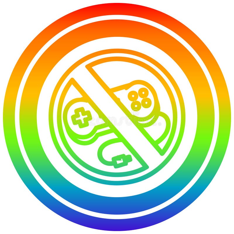 No Gaming Circular Icon Symbol Stock Vector - Illustration of ...