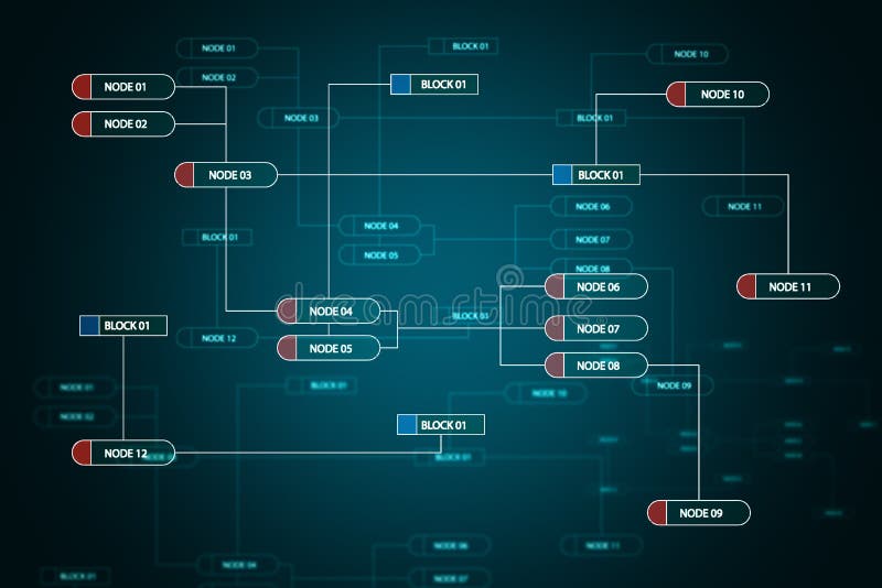 Creative nodes background stock illustration. Illustration of chain ...