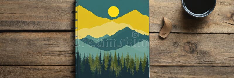 Creative Notebook Showcasing Layered Mountain Forest Design with Eco ...
