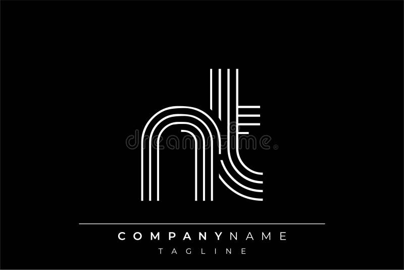 Creative NT Lines Letter Logo Design Stock Vector - Illustration of ...