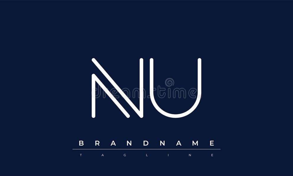 Creative NU Letter Initial Logo Vector Image Stock Vector ...