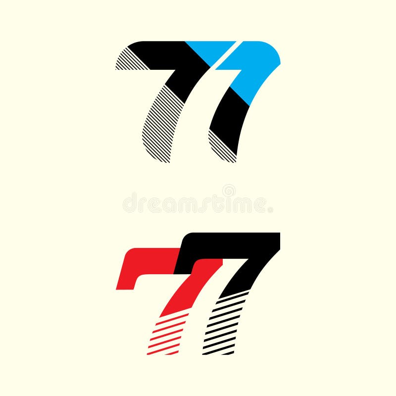 Creative 77 Number Design Template Stock Vector - Illustration of ...