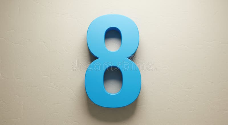 Creative Number Eight Blue Tone Stock Illustration - Illustration of ...