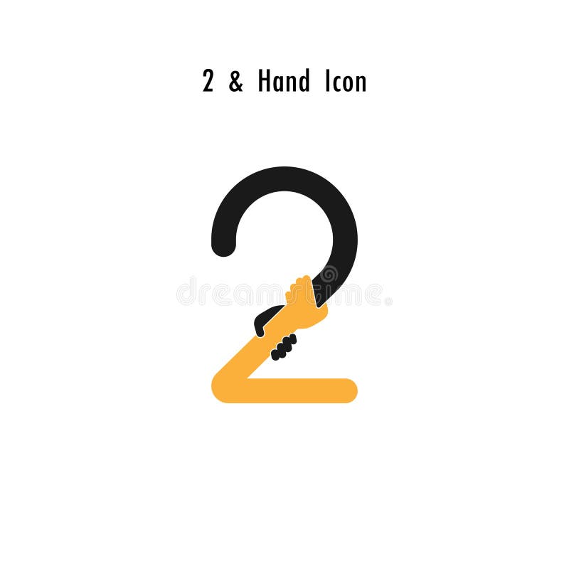 Creative 2- Number Icon Abstract and Hands Icon Design Vector Te Stock ...