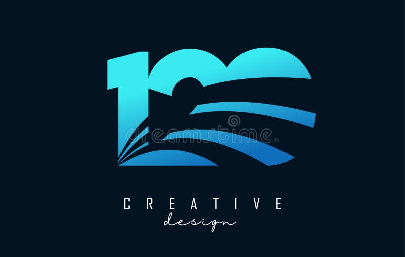 Creative Number 120 Logo with Leading Lines and Road Concept Design ...