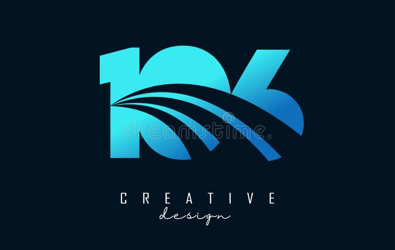 Creative Number 106 Logo with Leading Lines and Road Concept Design ...