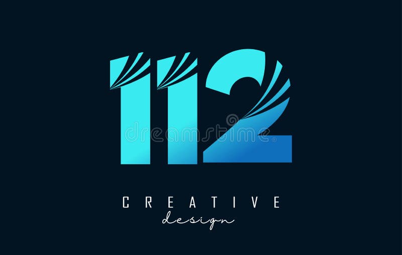 Creative Number 112 Logo with Leading Lines and Road Concept Design ...