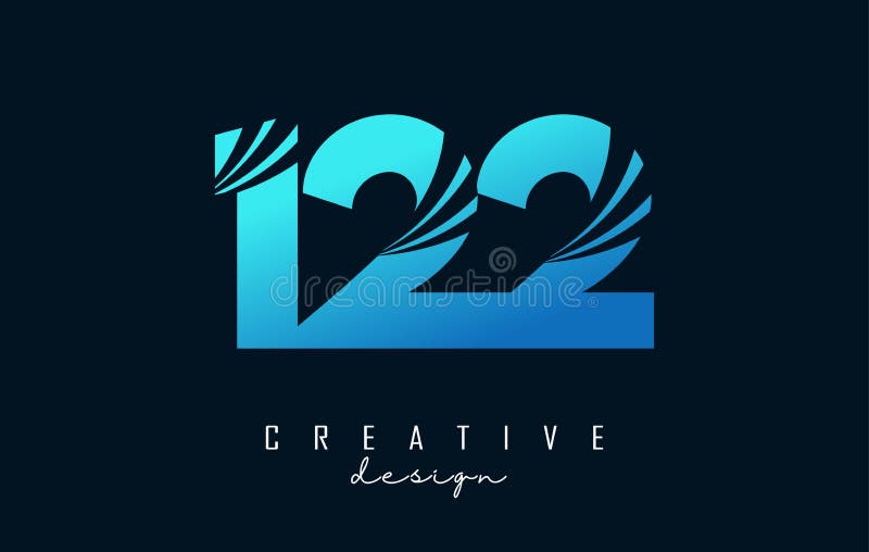 Creative Number 122 Logo with Leading Lines and Road Concept Design ...