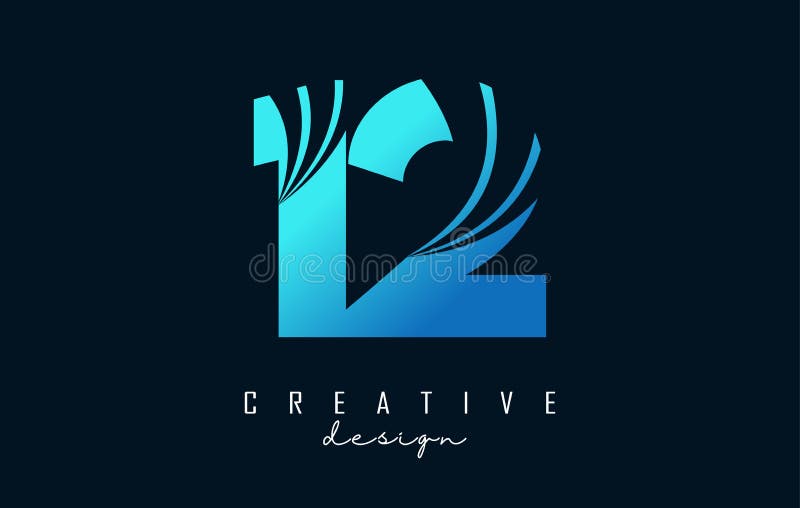 Creative Number 12 1 2 Logo with Leading Lines and Road Concept Design ...